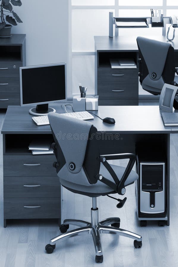 Workplace in a Modern Office Stock Photo - Image of keyboard, room ...