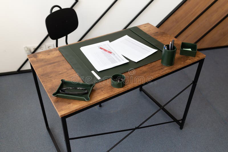 Workplace in the Office with Documents on the Table Stock Image - Image ...