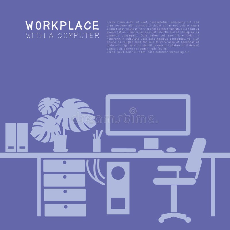 Workplace for Office or Freelancing Stock Vector - Illustration of ...
