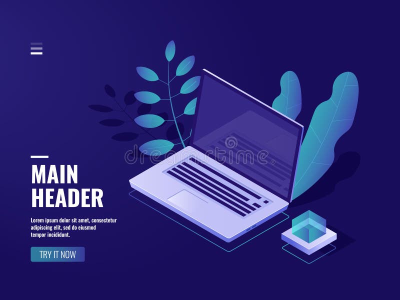 Workplace Office Room Interior, Laptop with Houseplant, Concept of Work ...