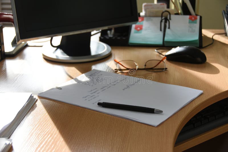 Workplace of an Official in the Office Stock Image - Image of male ...