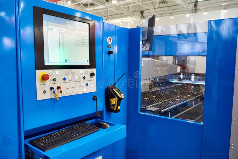 Workplace of Operator Laser Cutting Machine Stock Photo - Image of ...