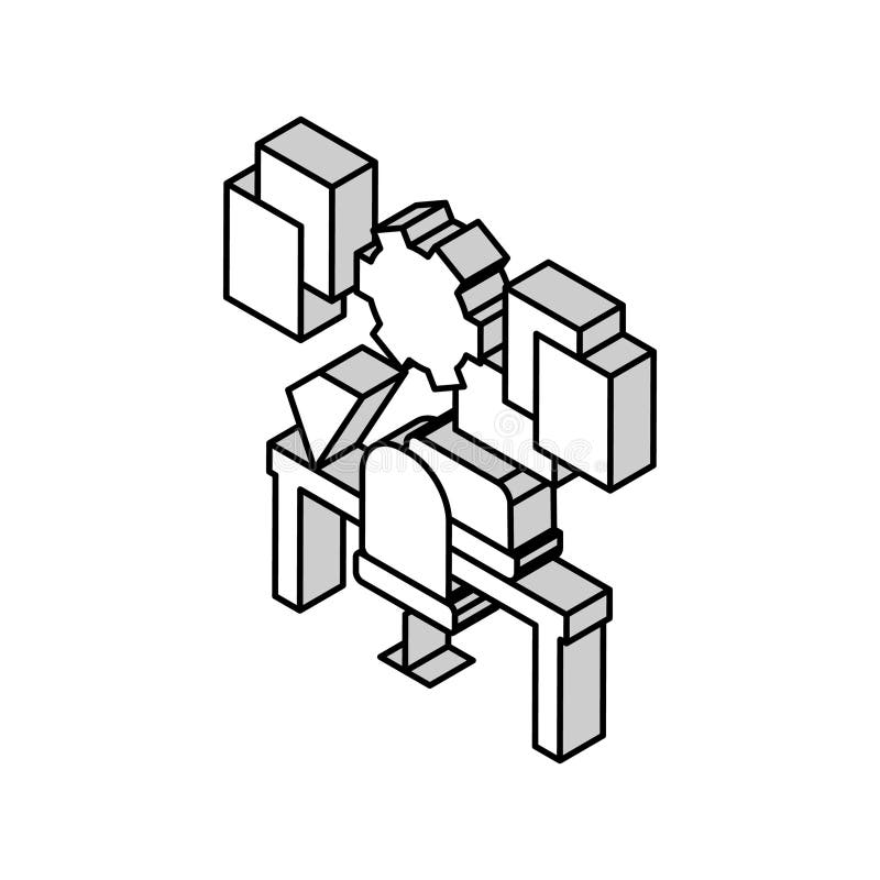 Workplace Organisation Isometric Icon Vector Illustration Sign Stock ...