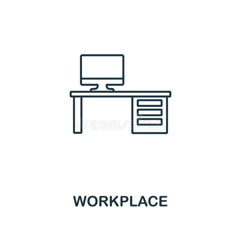 Workplace Outline Icon. Premium Style Design from Project Management ...