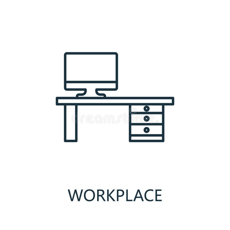 Workplace Outline Icon. Premium Style Design from Project Management ...
