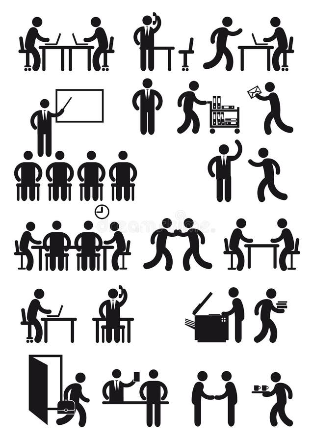 Workplace People Silhouettes Stock Vector - Illustration of silhouette ...