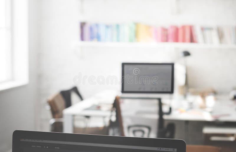 Workplace Place of Work Office Interior Concept Stock Image - Image of ...