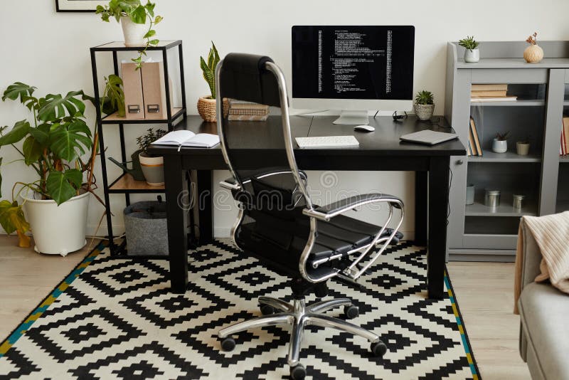 Workplace of Programmer at Home Stock Image - Image of comfortable ...