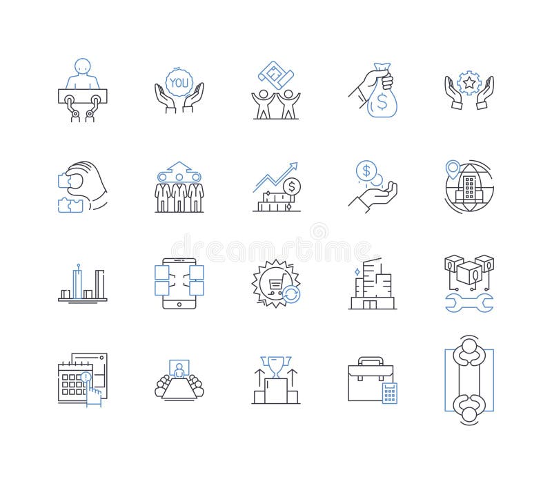 Workplace Protocols Line Icons Collection. Guidelines, Procedures ...