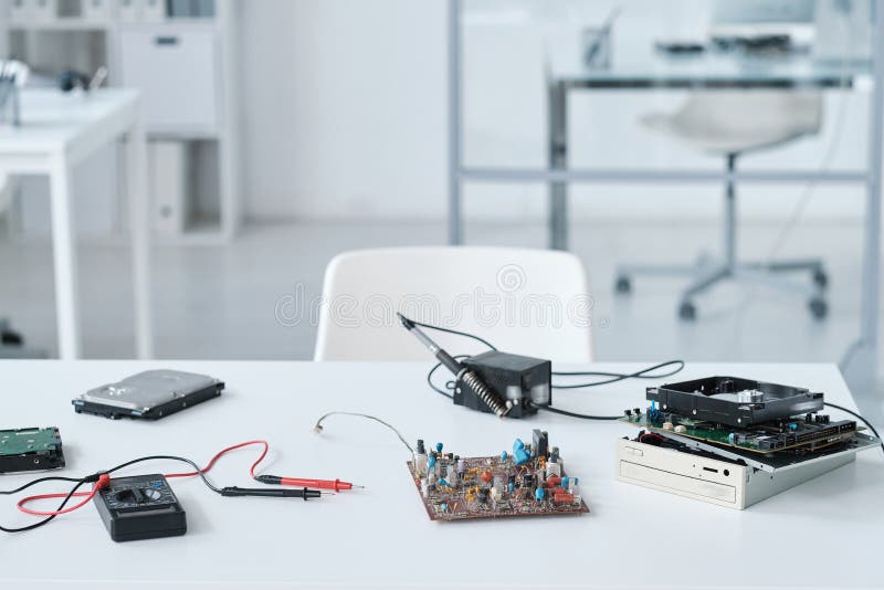 Workplace of Repairman or Technician with Hardware and Tools Stock ...