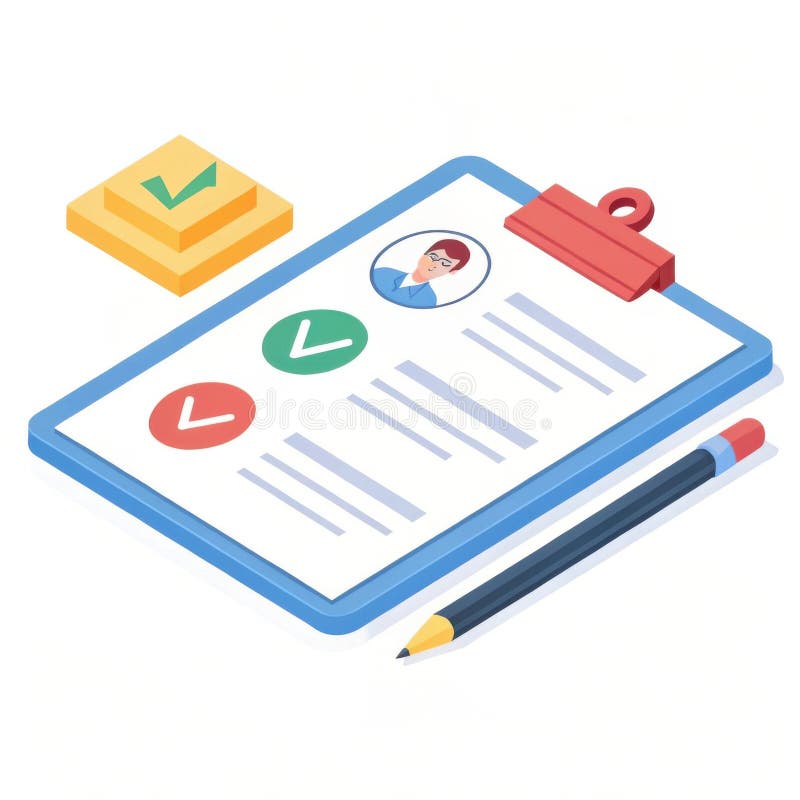 A Workplace Reporting Form with Check Marks and a Contact Card ...