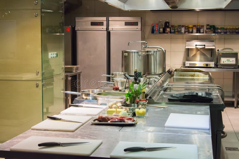 Workplace Restaurant Kitchen. Stock Photo - Image of inventory, method ...