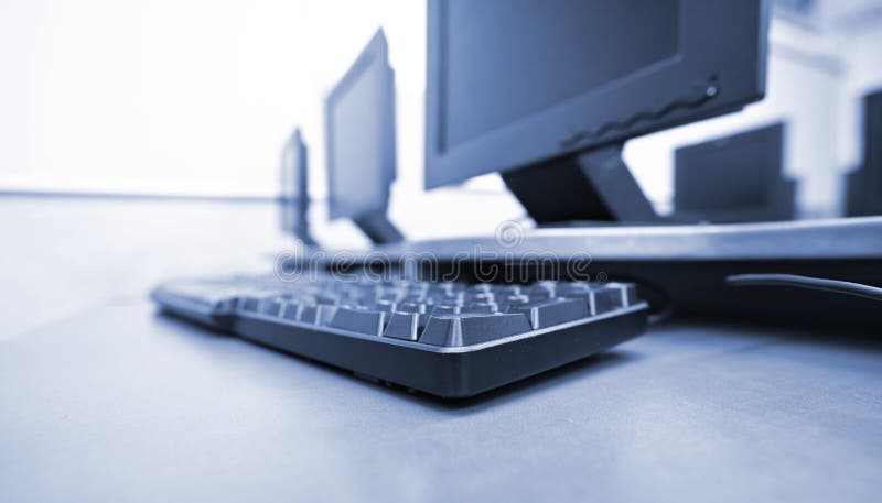 Workplace Room with Computer Stock Image - Image of interior, school ...