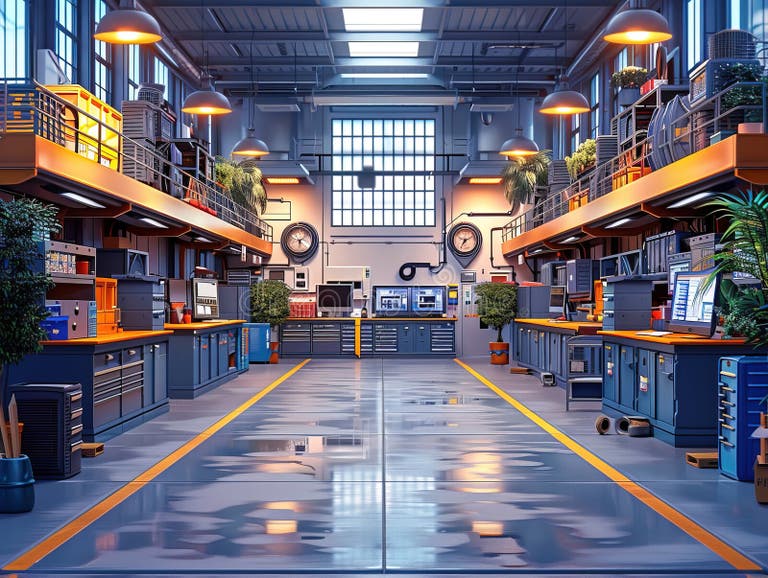 Workplace Safety Conception Engineering Objects on Workplace with ...