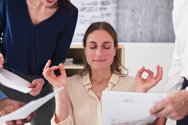 Workplace Stress Management in Office Stock Image - Image of desk ...