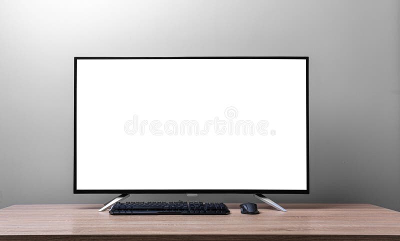 Workplace. Table with a Desktop Personal Computer. Stock Image - Image ...