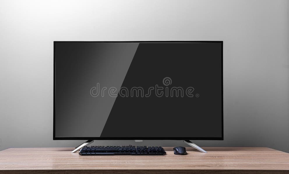 Workplace. Table with a Desktop Personal Computer. Stock Photo - Image ...