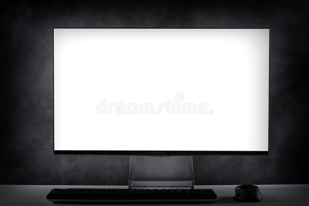 Workplace. Table with a Desktop Personal Computer. Stock Image - Image ...