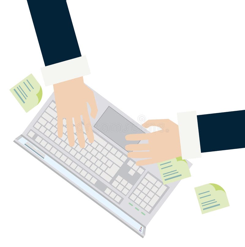 Workplace Top View. Illustration Vector Stock Vector - Illustration of ...