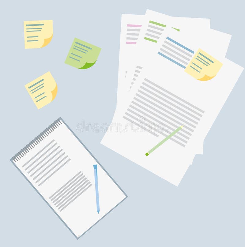 Workplace Top View. Illustration Vector Stock Vector - Illustration of ...