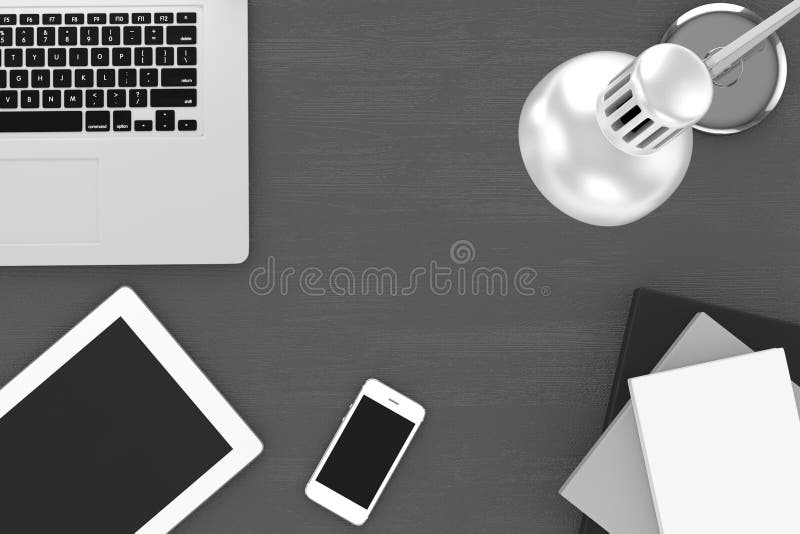 Workplace, top view stock illustration. Illustration of design - 52420683