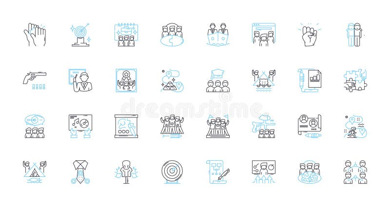 Workplace Training Linear Icons Set. Learning, Skill-building ...