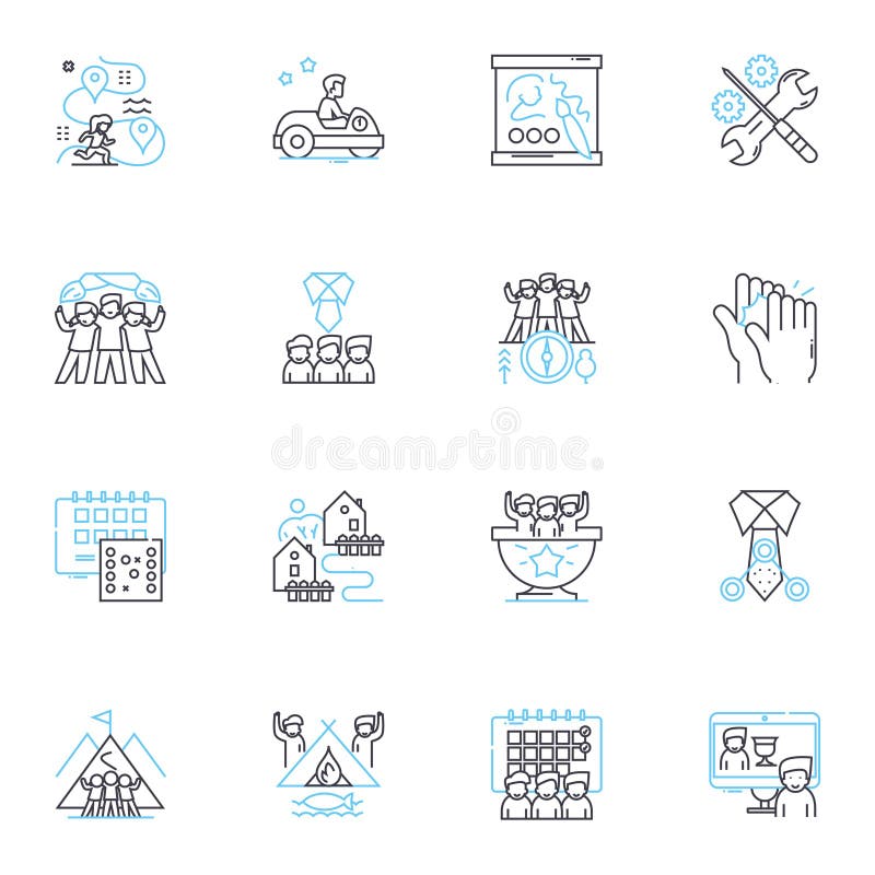 Workplace Training Linear Icons Set. Learning, Skill-building ...