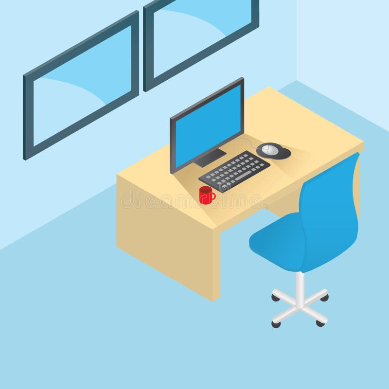 Workplace. Vector Illustration Decorative Design Stock Vector ...