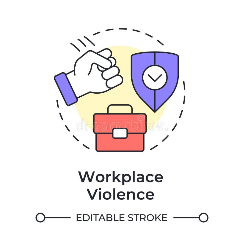 Workplace Violence Multi Color Concept Icon Stock Vector - Illustration ...