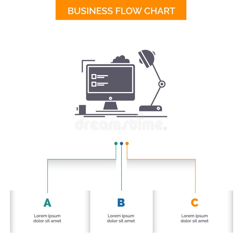 Workplace, Workstation, Office, Lamp, Computer Business Flow Chart ...
