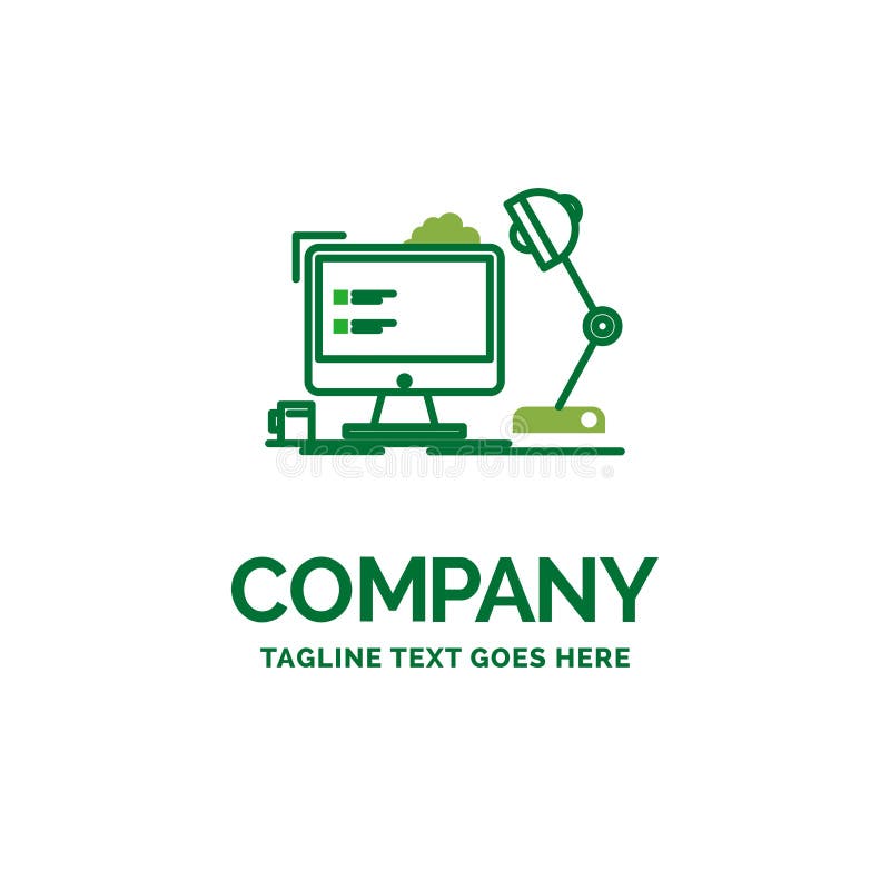 Workplace, Workstation, Office, Lamp, Computer Flat Business Log Stock ...