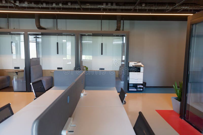 Workplaces Office Interior without People To Work Stock Image - Image ...