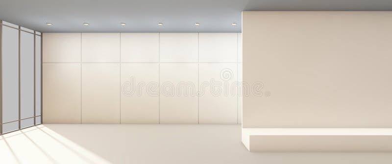 Works of Arts Gallery Modern Clean and Wall White Exhibition Stock ...
