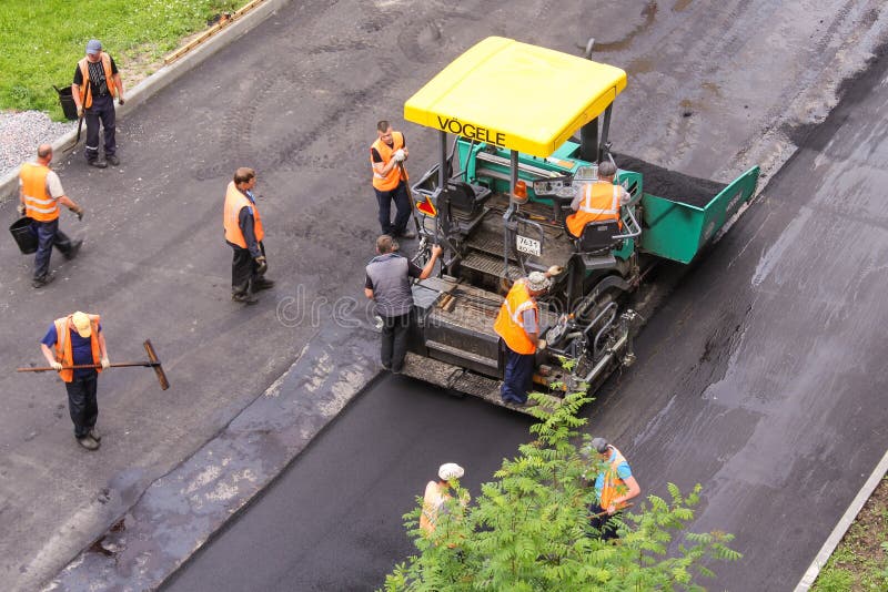 Works on asphalting. editorial stock image. Image of heat - 63463934