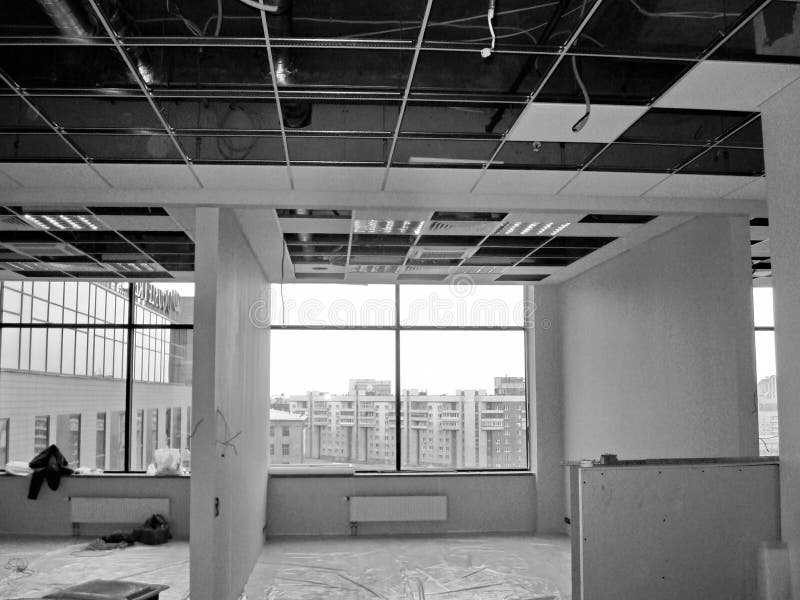 Works Building Finishing Ceiling Stock Image - Image of building ...