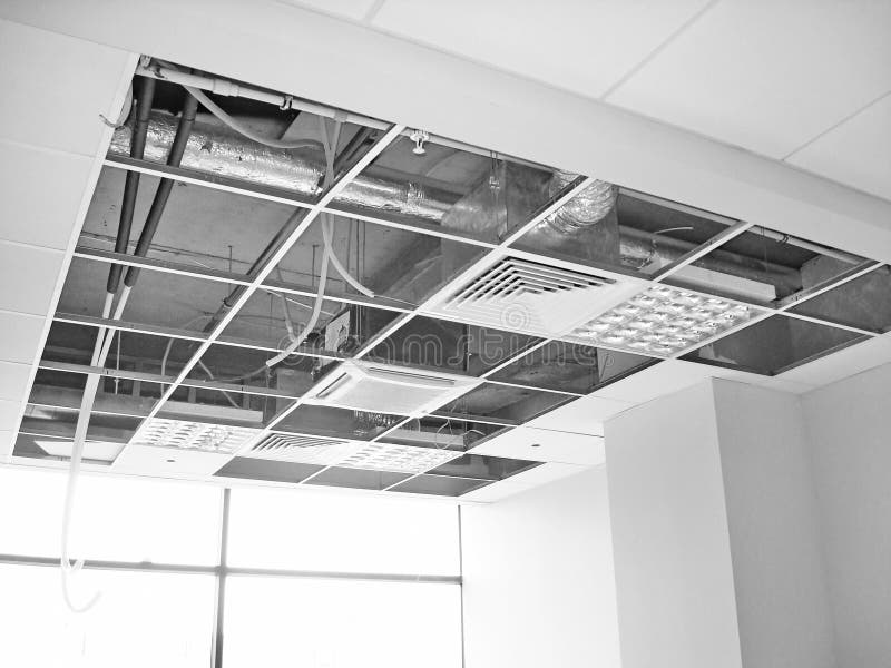 Works Building Finishing Ceiling Stock Photo - Image of steel, wall ...
