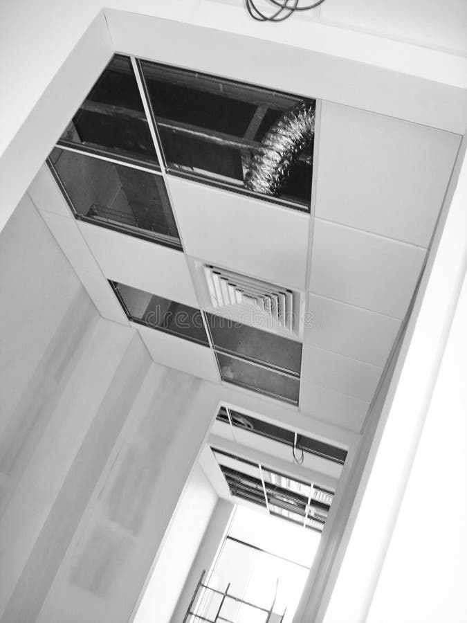 Works Building Finishing Ceiling Stock Photo - Image of modern, square ...