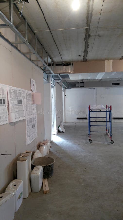 Works Building Finishing Office Stock Image - Image of gray ...
