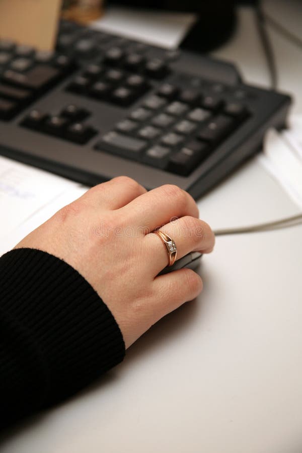 Works on a computer stock photo. Image of computer, close - 3834434