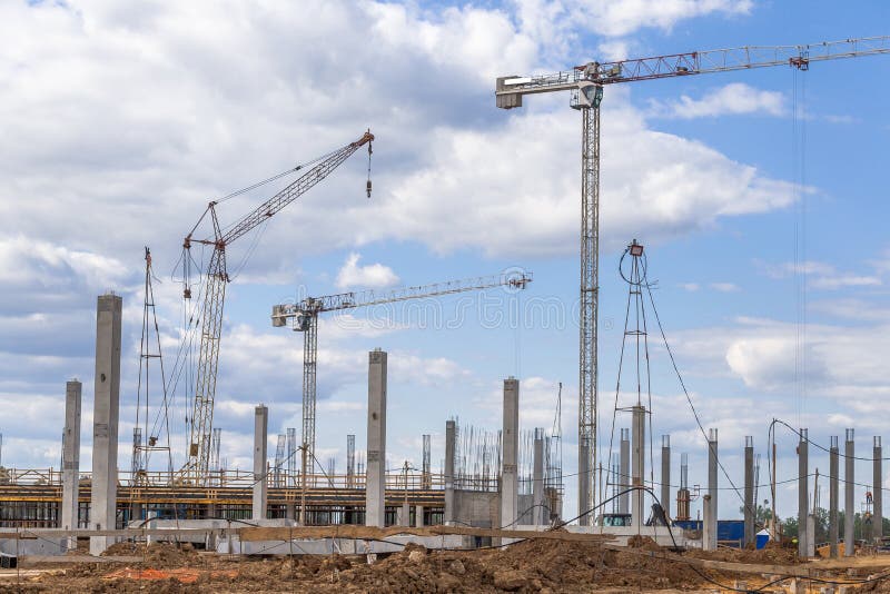 Works on the Construction Site Stock Image - Image of engineering ...