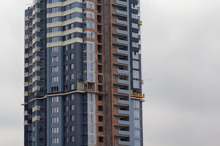 Works on the Facade of a Modern Multi-storey Building Stock Photo ...