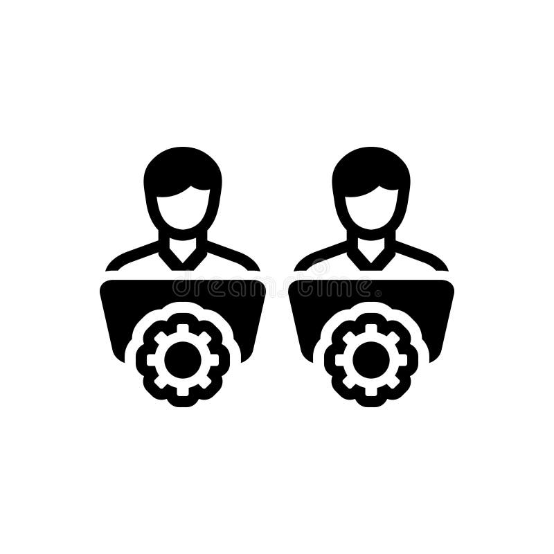 Black Solid Icon for Works, Process and Person Stock Vector ...