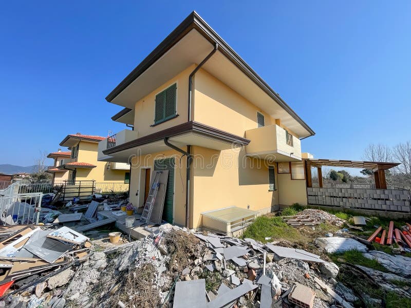 Works in Progress at Home, Debris during Construction in the Garden ...