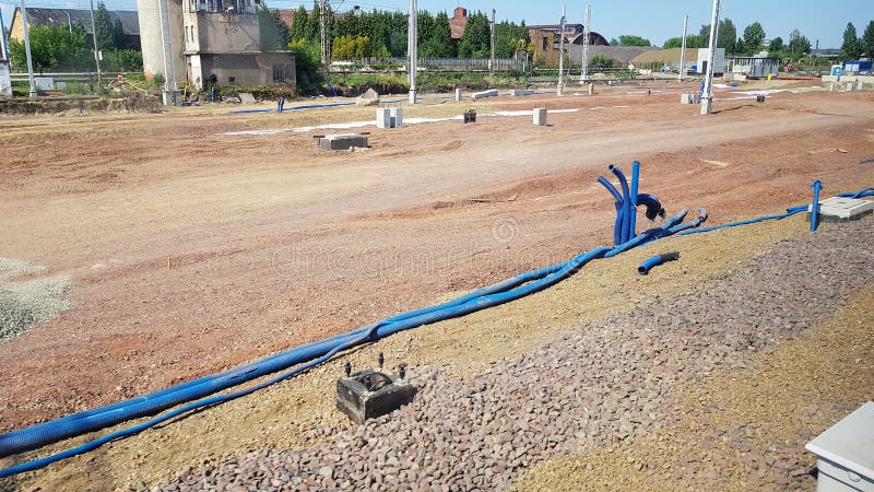 Works on the railway line stock photo. Image of workplace - 265195732