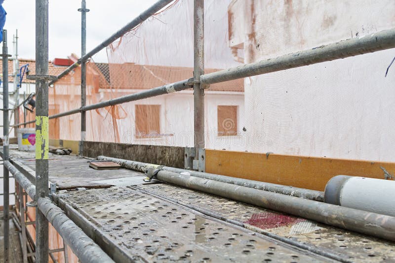Works scaffold stock photo. Image of professional, reform - 195272834
