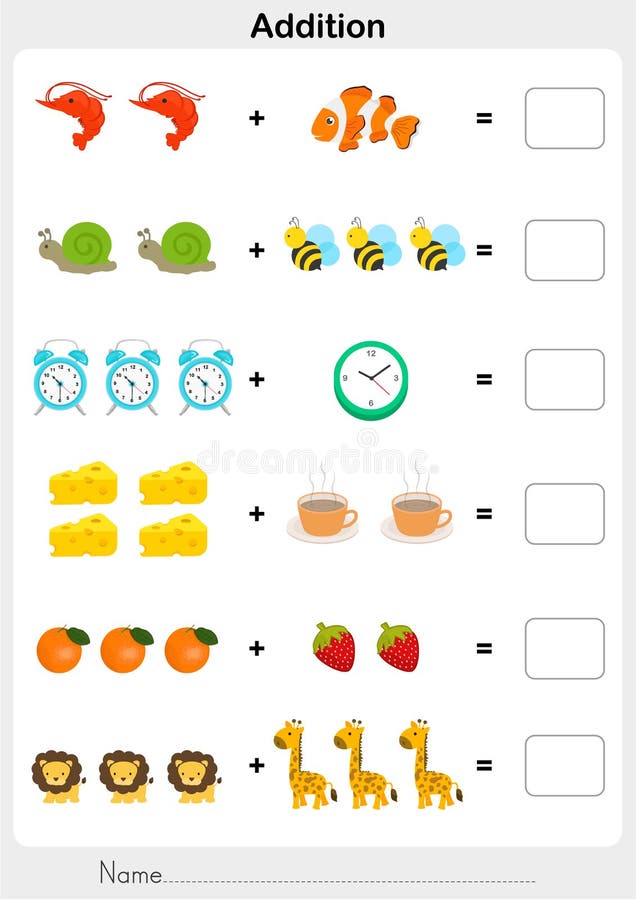 Addition. Number Range Up To 10. Math Worksheet for Kids. Solve ...