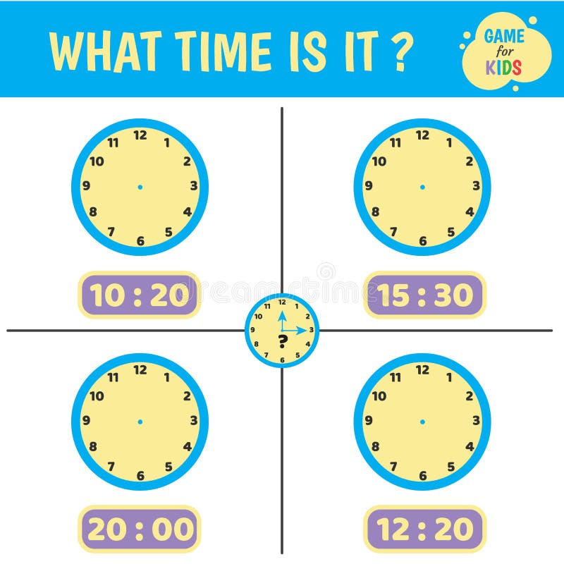 Worksheet children clock stock vector. Illustration of analog - 181643698