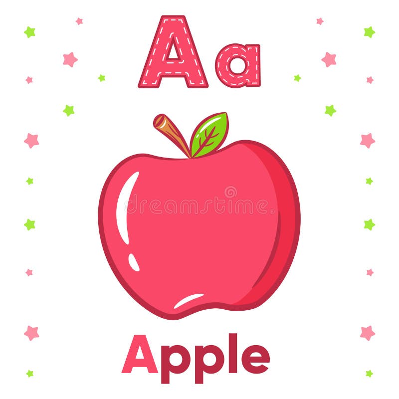Flashcard Letter Apple Stock Illustrations – 186 Flashcard Letter Apple ...