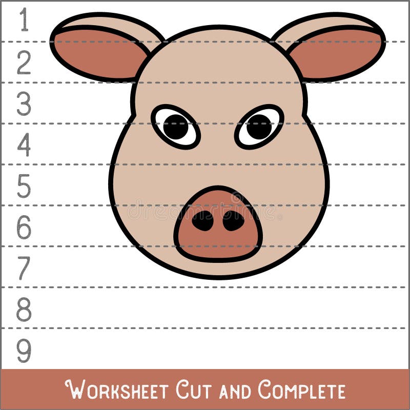 Worksheet. Game for Kids, Children. Math Puzzles. Cut and Complete ...