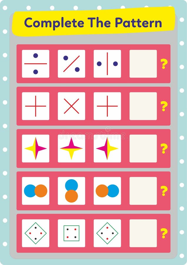 Pattern Activity for Kids and Family. Stock Illustration - Illustration ...